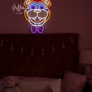 Glamrock FREDDY FNAF Security Breach - LED Neon Sign, Custom Neon, Neon ...