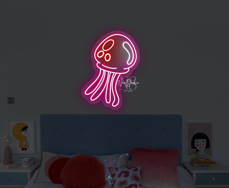 JELLYFISH Cartoon Sponge LED Neon Sign Custom Neon Neon - Etsy