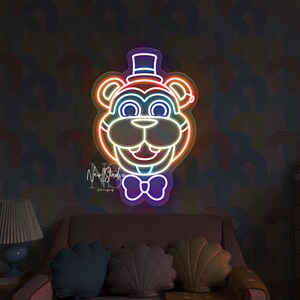 Glamrock FREDDY FNAF Security Breach - LED Neon Sign, Custom Neon, Neon ...