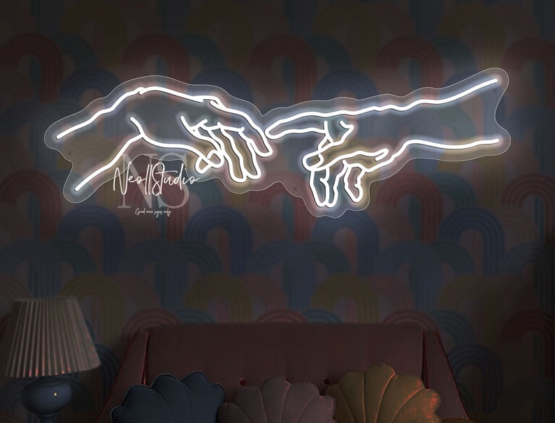 Creation of Adam Hands LED Neon Sign Custom Neon Neon - Etsy