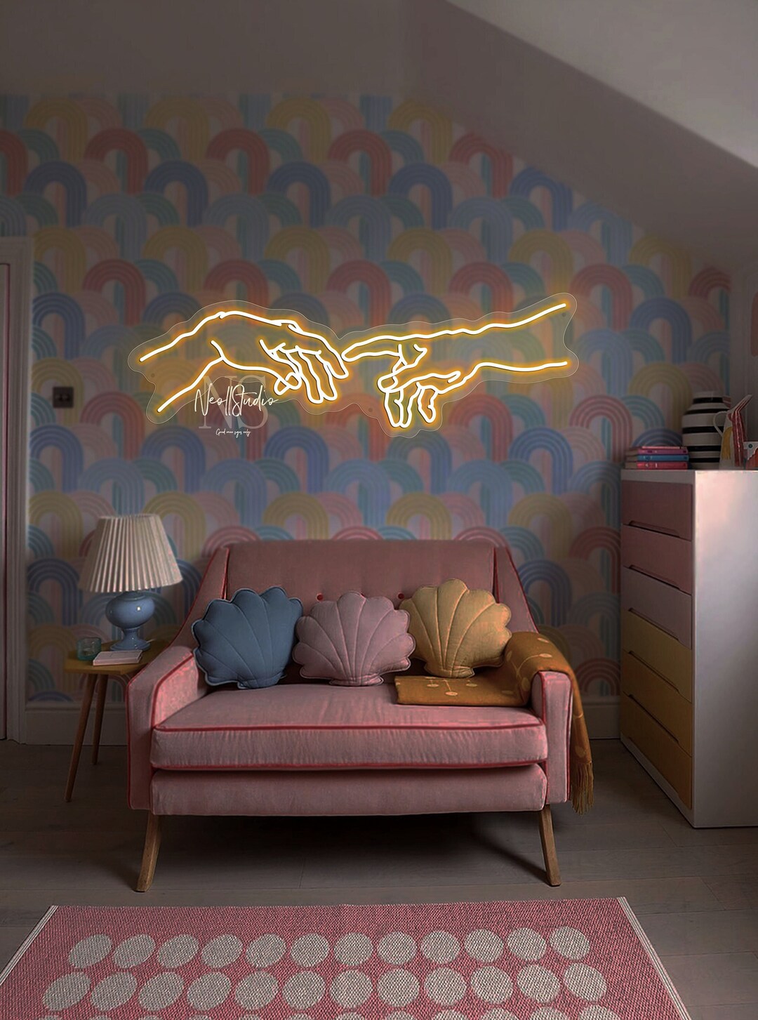 Creation of Adam Hands - LED Neon Sign, Custom Neon, Neon Light, Modern ...