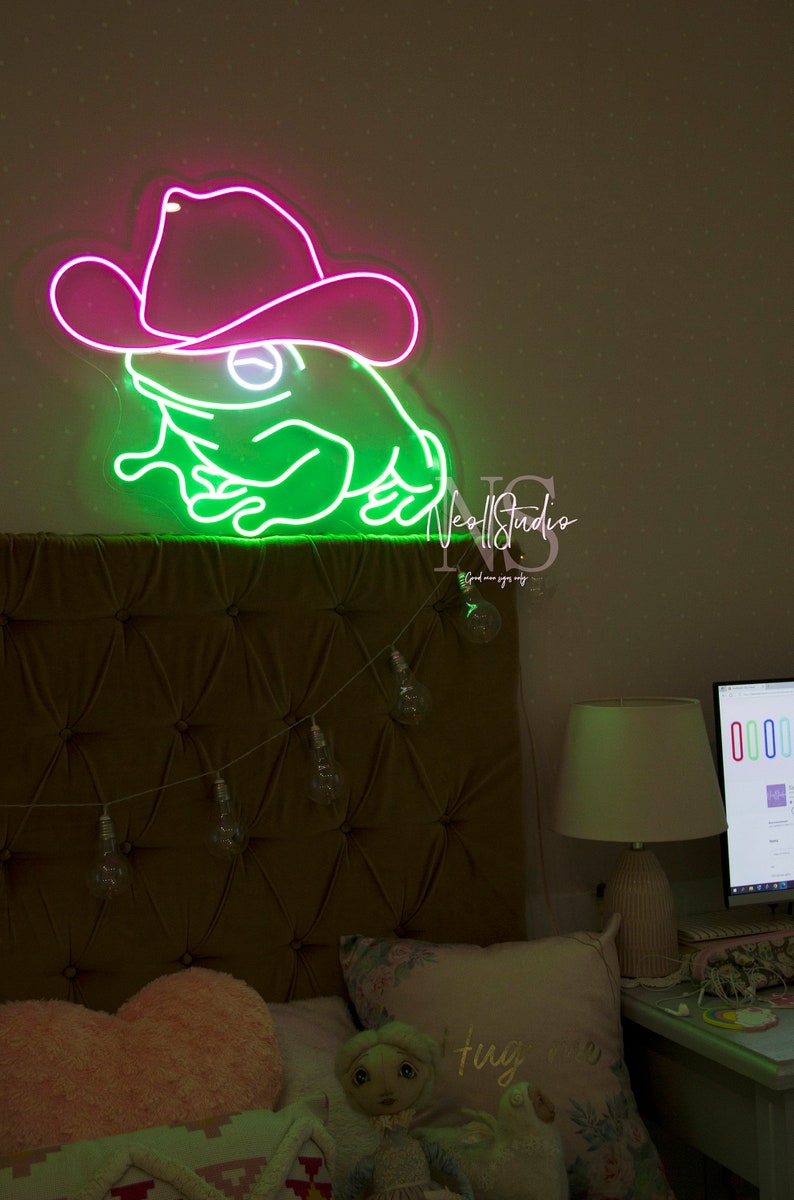 FROG in COWBOY HAT Led Neon Sign Custom Neon Neon Light - Etsy