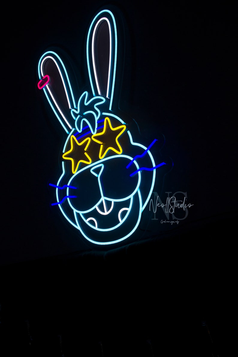 Glamrock BONNIE FNAF Security Breach - LED Neon Sign, Custom Neon, Neon ...