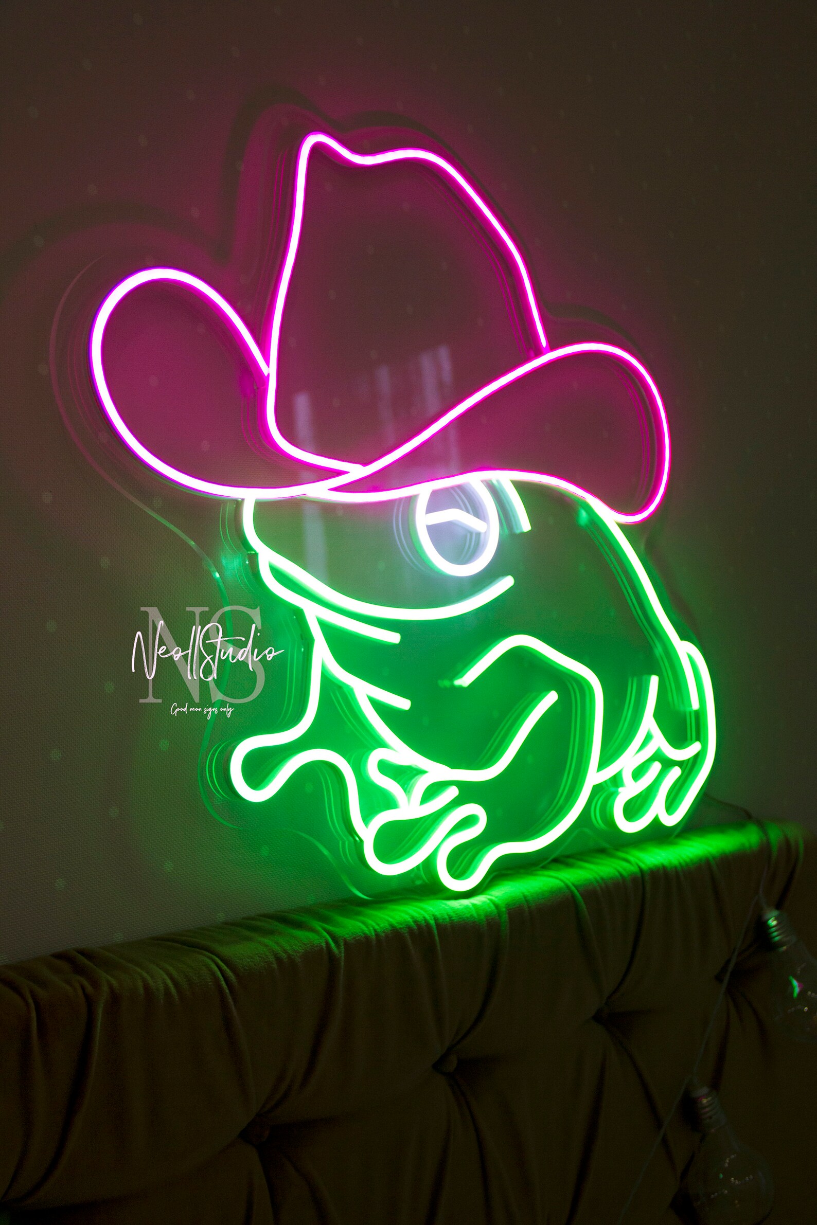 Frog in COWBOY HAT LED Neon Sign, Custom Neon, Neon Light - Etsy