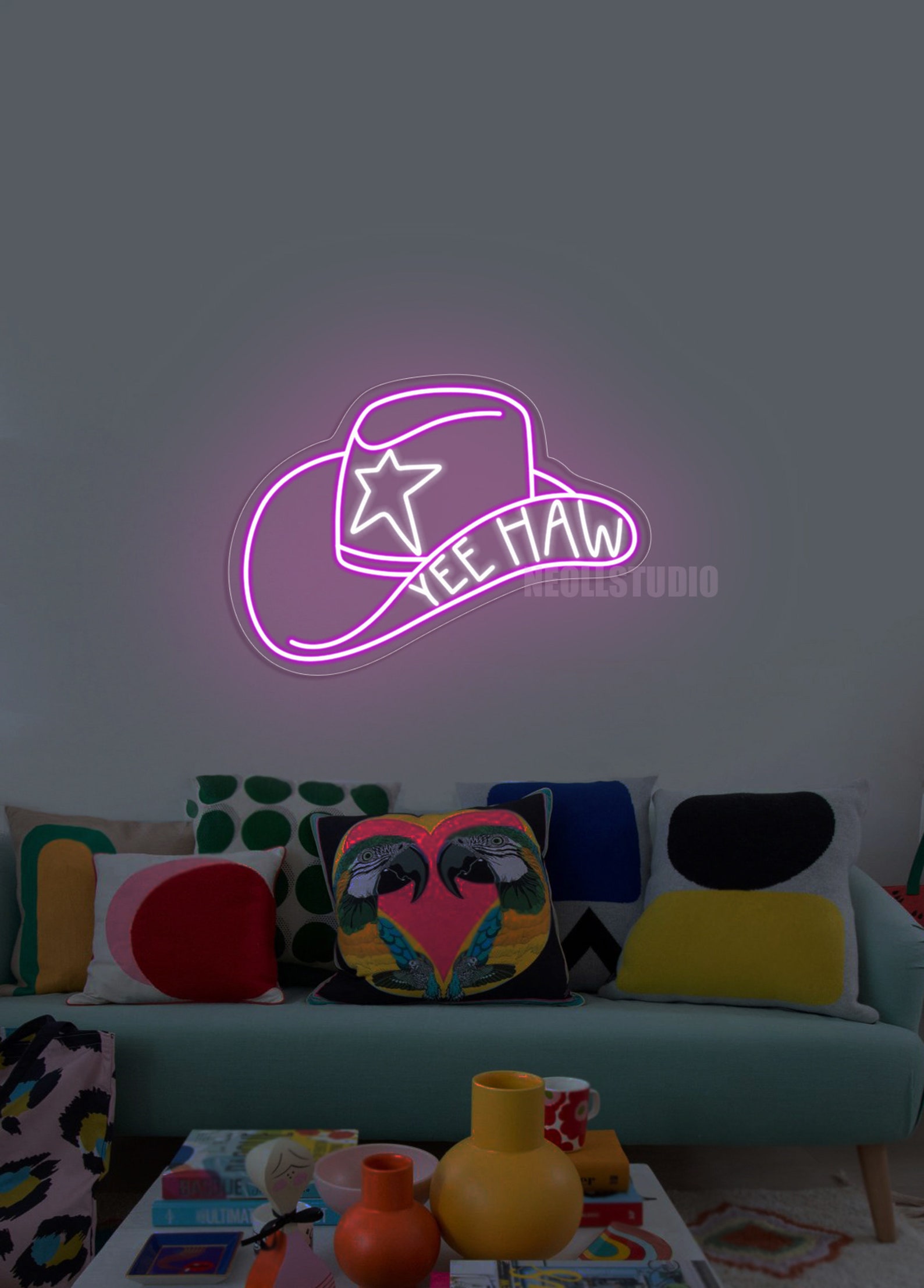 COWBOY HAT Yee Haw LED Neon Sign Custom Neon Neon Light - Etsy