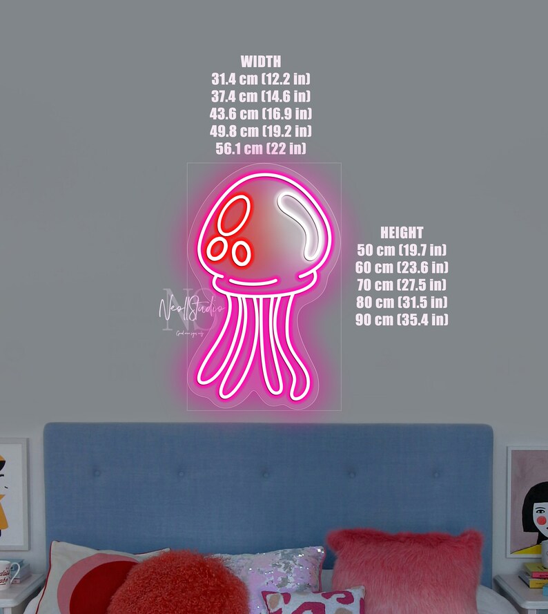 JELLYFISH Cartoon Sponge LED Neon Sign Custom Neon Neon - Etsy