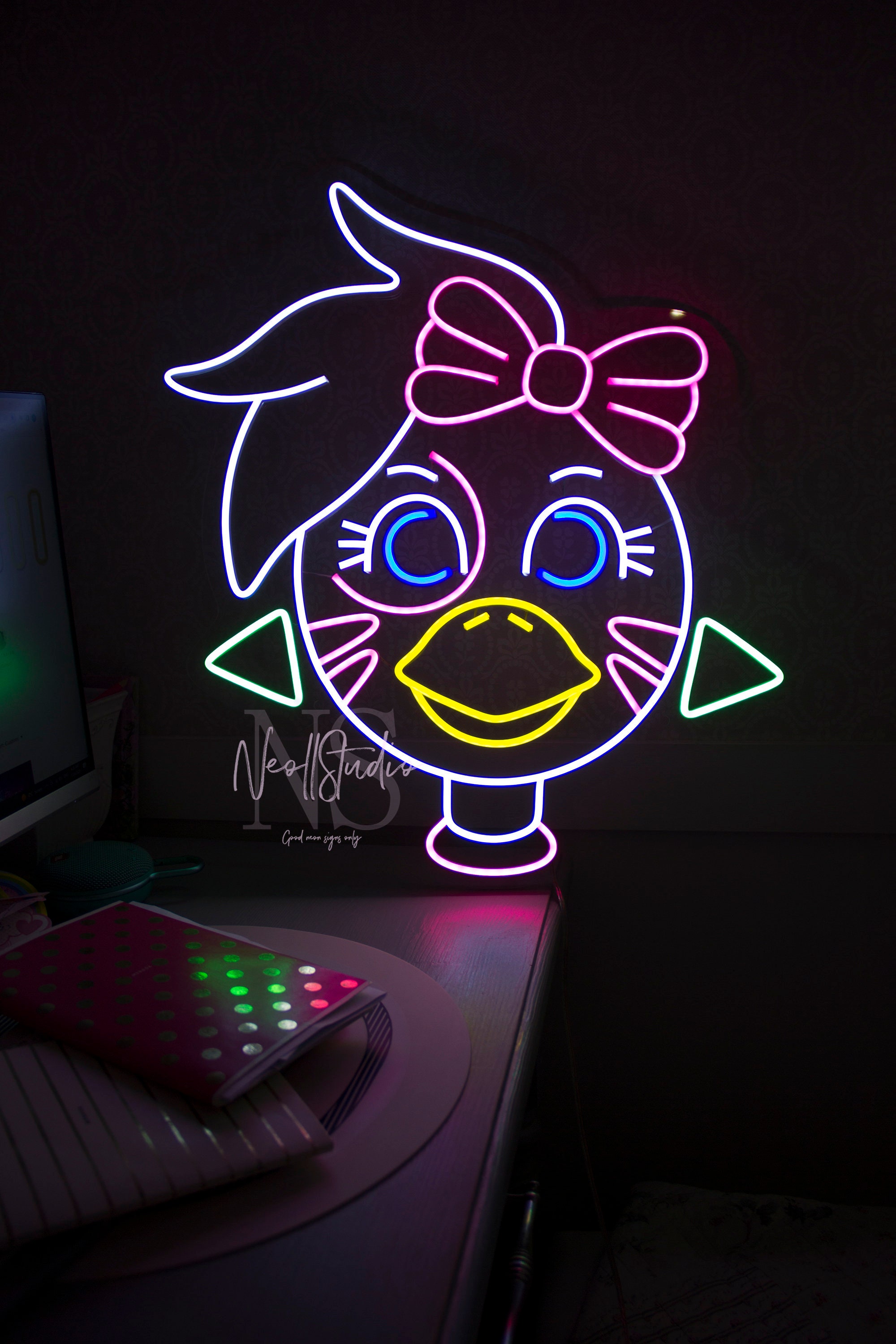 Glamrock CHICA FNAF Security Breach - LED Neon Sign, Custom Neon, Neon ...