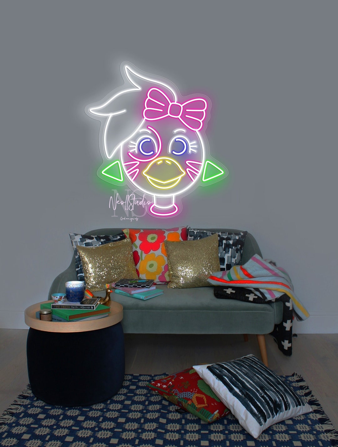 Glamrock CHICA FNAF Security Breach LED Neon Sign, Custom Neon, Neon ...