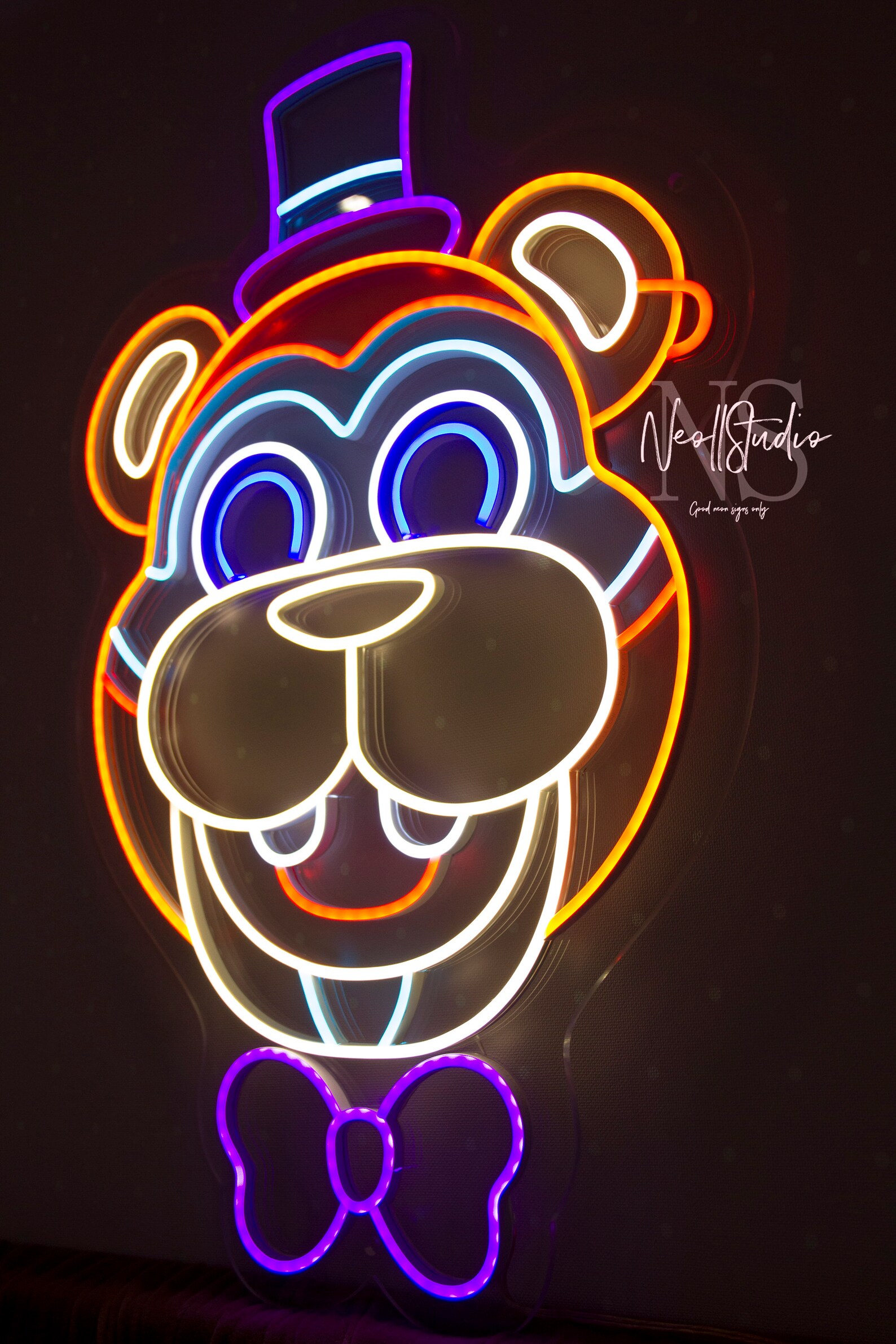 Glamrock FREDDY FNAF Security Breach - LED Neon Sign, Custom Neon, Neon ...