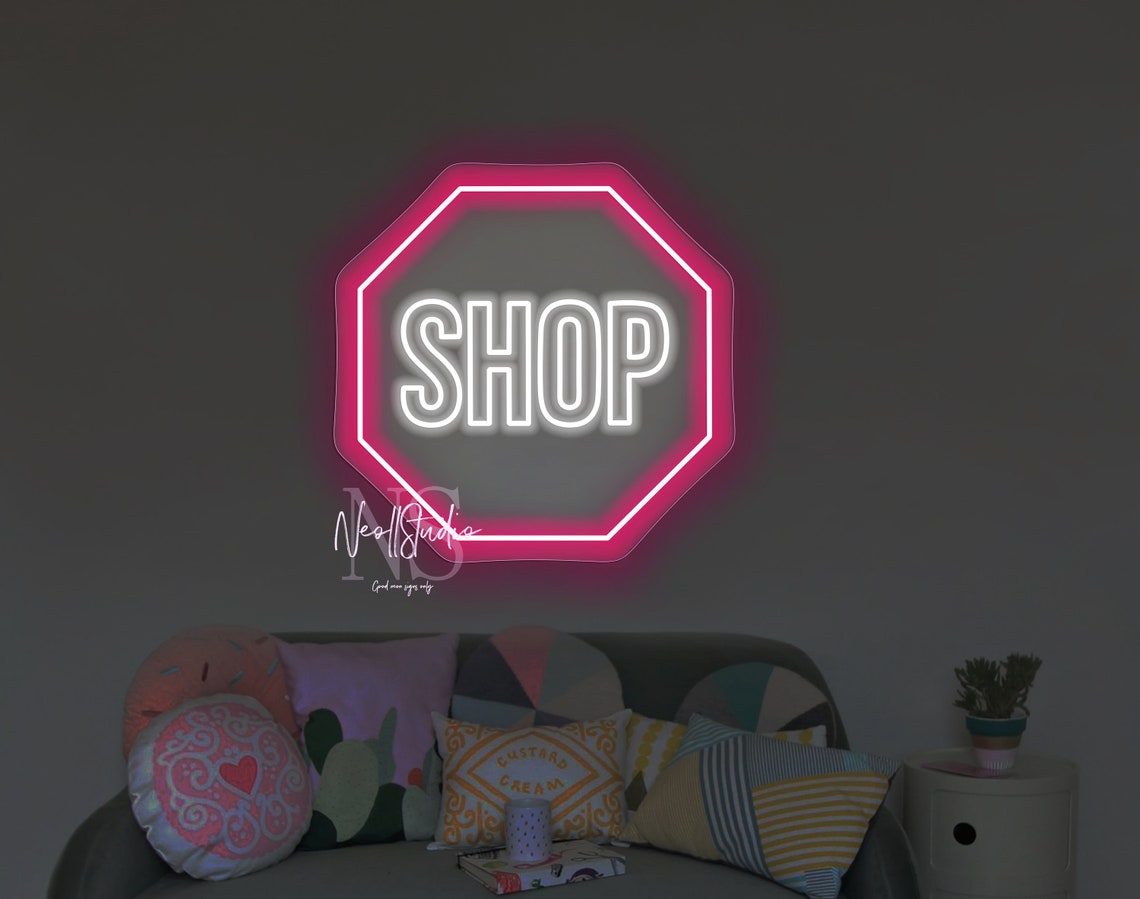 STOP SHOP LED Neon Sign Custom Neon Neon Light - Etsy