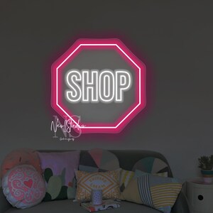 STOP SHOP - LED Neon Sign, Custom Neon, Neon Light - Etsy