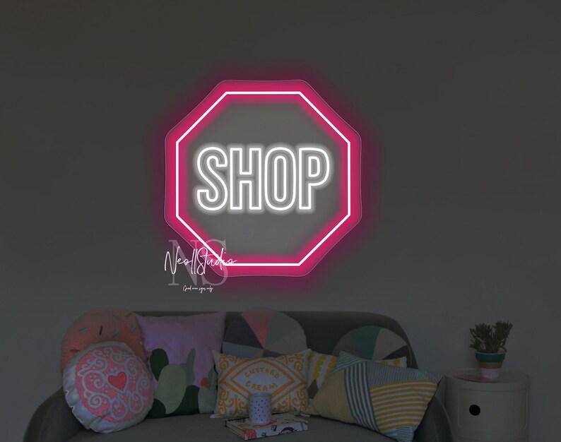 STOP SHOP LED Neon Sign Custom Neon Neon Light - Etsy
