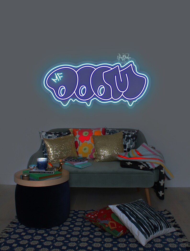 MF DOOM Rapper 90's Graffiti - LED Neon Sign, Custom Neon, Neon Light ...