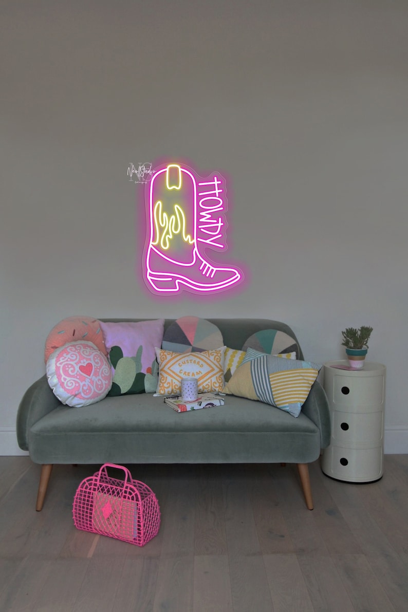 COWBOY COWGIRL BOOTS Howdy Led Neon Sign Custom Neon Neon - Etsy