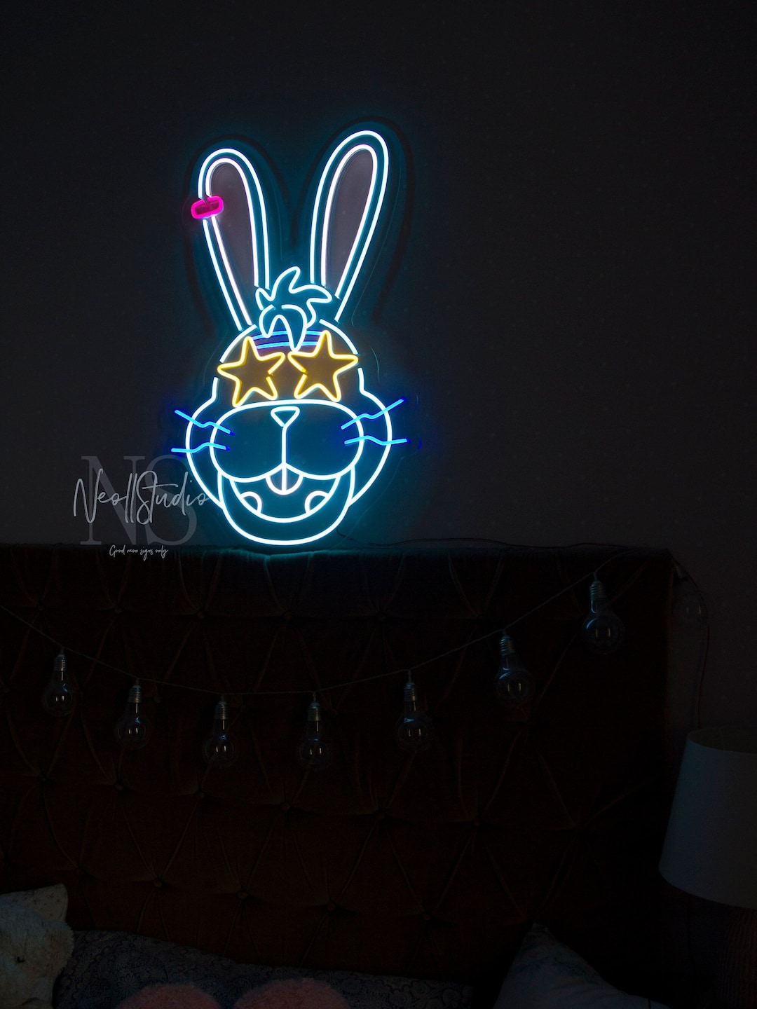Glamrock BONNIE - Horror LED Neon Sign, Survival Horror Inspired Light ...