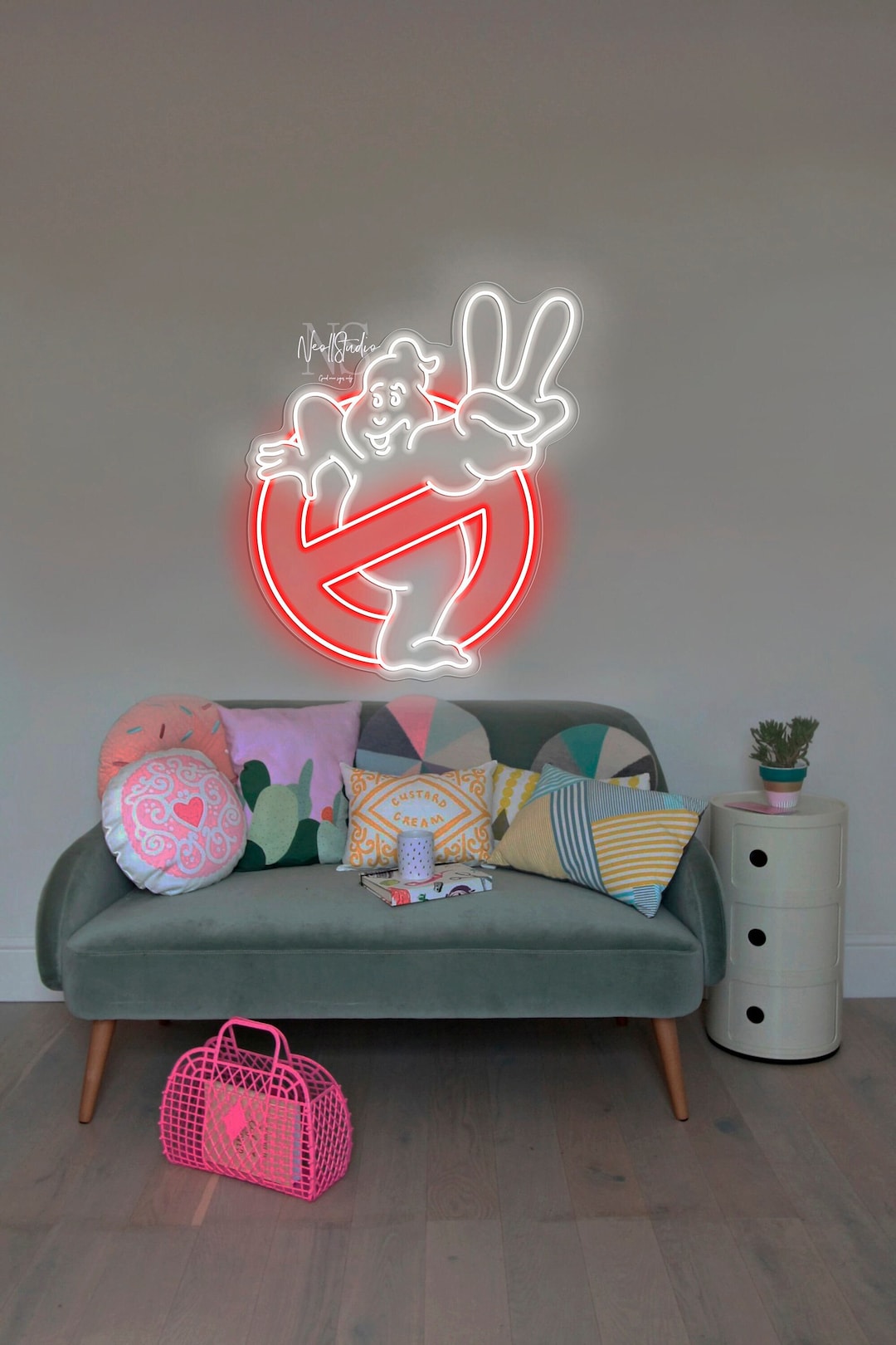 GHOSTBUSTERS 80s Ghost - LED Neon Sign, Custom Neon, Neon Light - Etsy