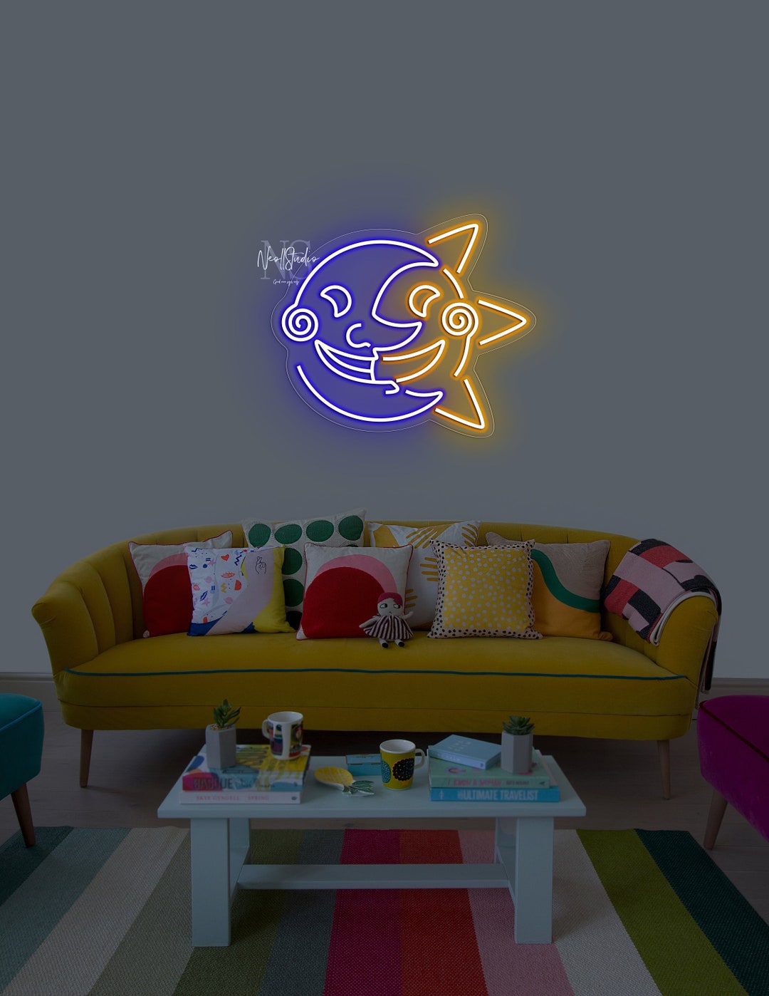 Game Character Sun and Moon FNAF Security Breach - LED Neon Sign ...