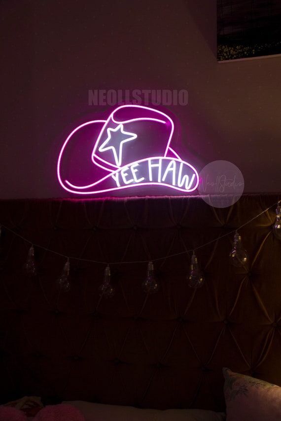 COWBOY HAT Yee Haw LED Neon Sign Custom Neon Neon Light | Etsy
