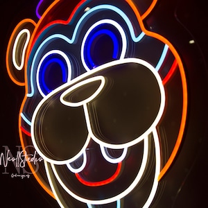 Glamrock FREDDY FNAF Security Breach - LED Neon Sign, Custom Neon, Neon ...
