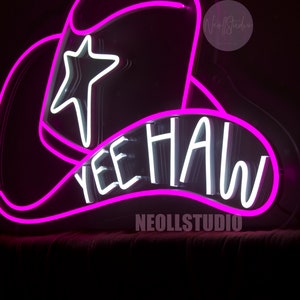 COWBOY HAT Yee Haw - LED Neon Sign, Custom Neon, Neon Light - Etsy
