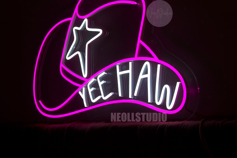 COWBOY HAT Yee Haw LED Neon Sign Custom Neon Neon Light - Etsy