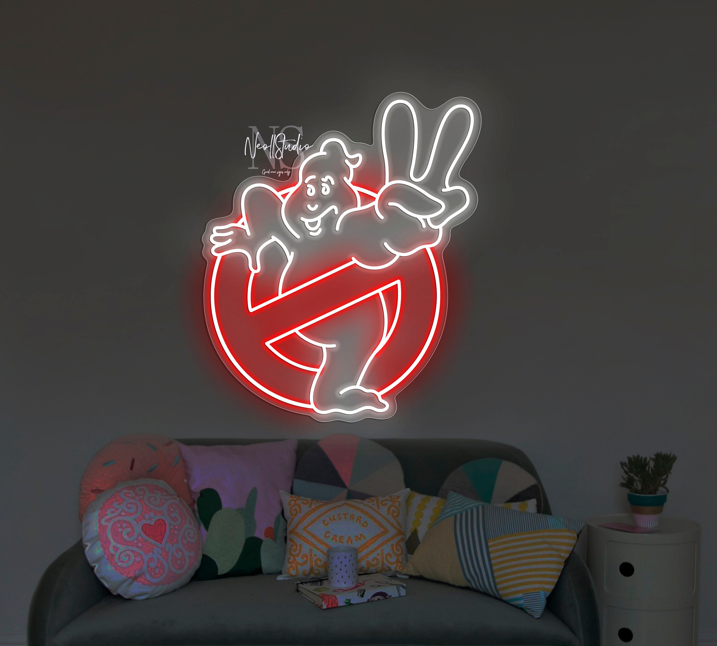 GHOSTBUSTERS 80s Ghost - LED Neon Sign, Custom Neon, Neon Light - Etsy