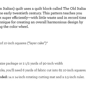 Piastrella Quilt Pattern (using the Old Italian Quilt Block) - Digital ...