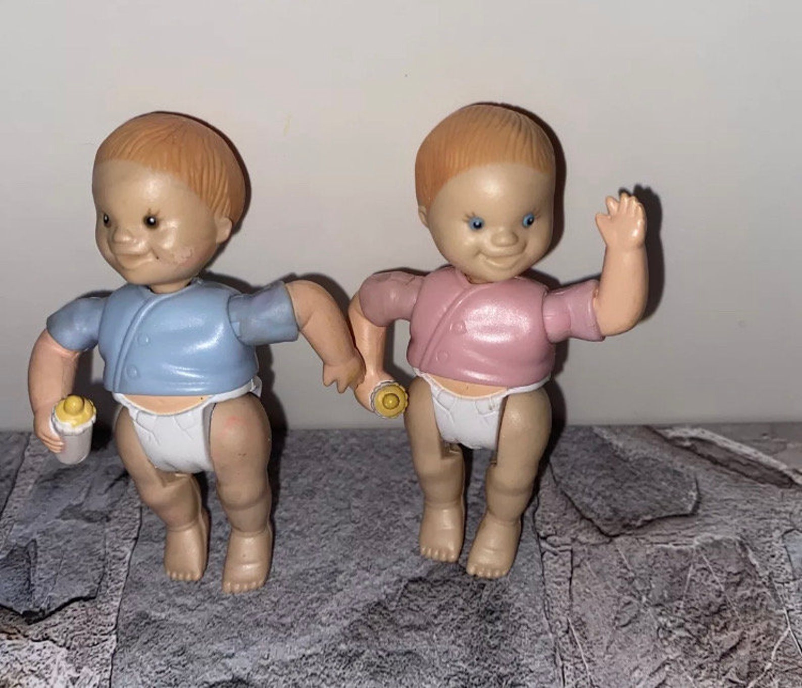Vintage Baby Girl Baby Boy Fisher Price Loving Family Dollhouse Figures ...