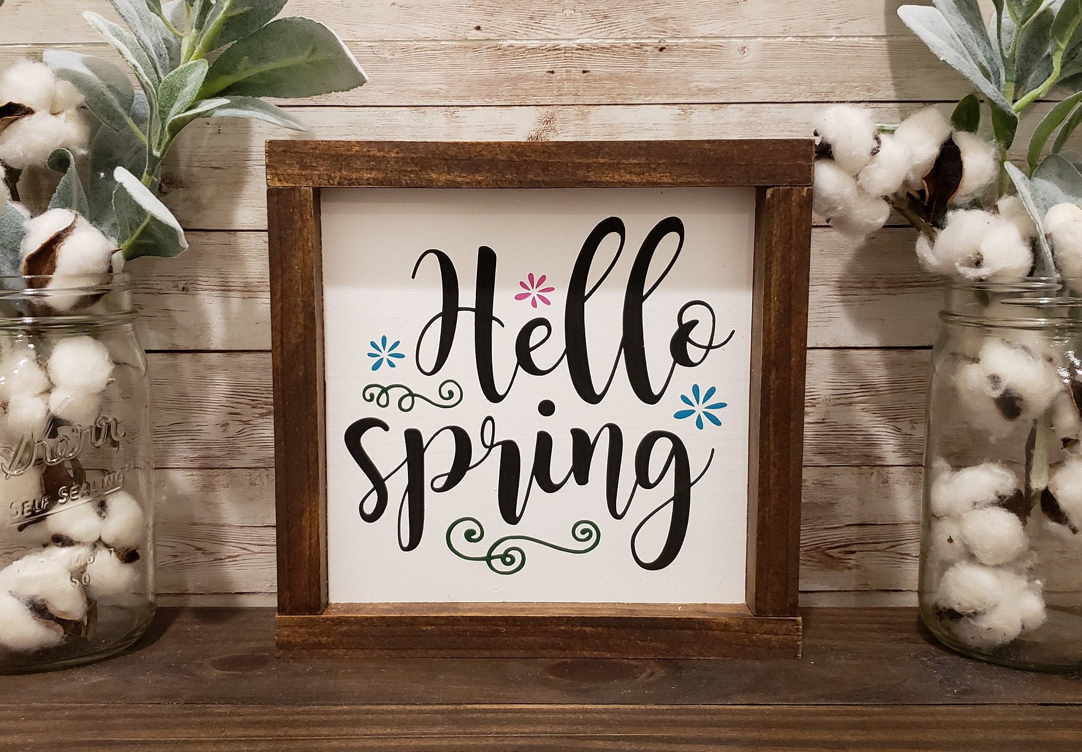 Spring Signs, Springtime Signs, Hello Spring Signs, Farmhouse Signs ...