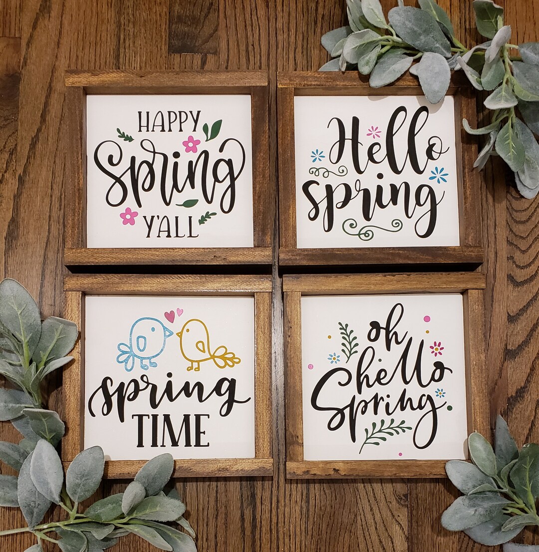 Spring Signs, Springtime Signs, Hello Spring Signs, Farmhouse Signs ...