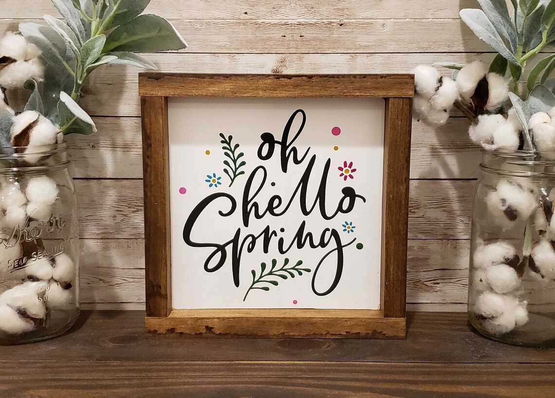 Spring Signs, Springtime Signs, Hello Spring Signs, Farmhouse Signs ...