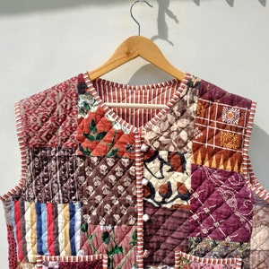 Sleeveless Cotton Patchwork Jackets, Indian Cotton Handmade Winter ...