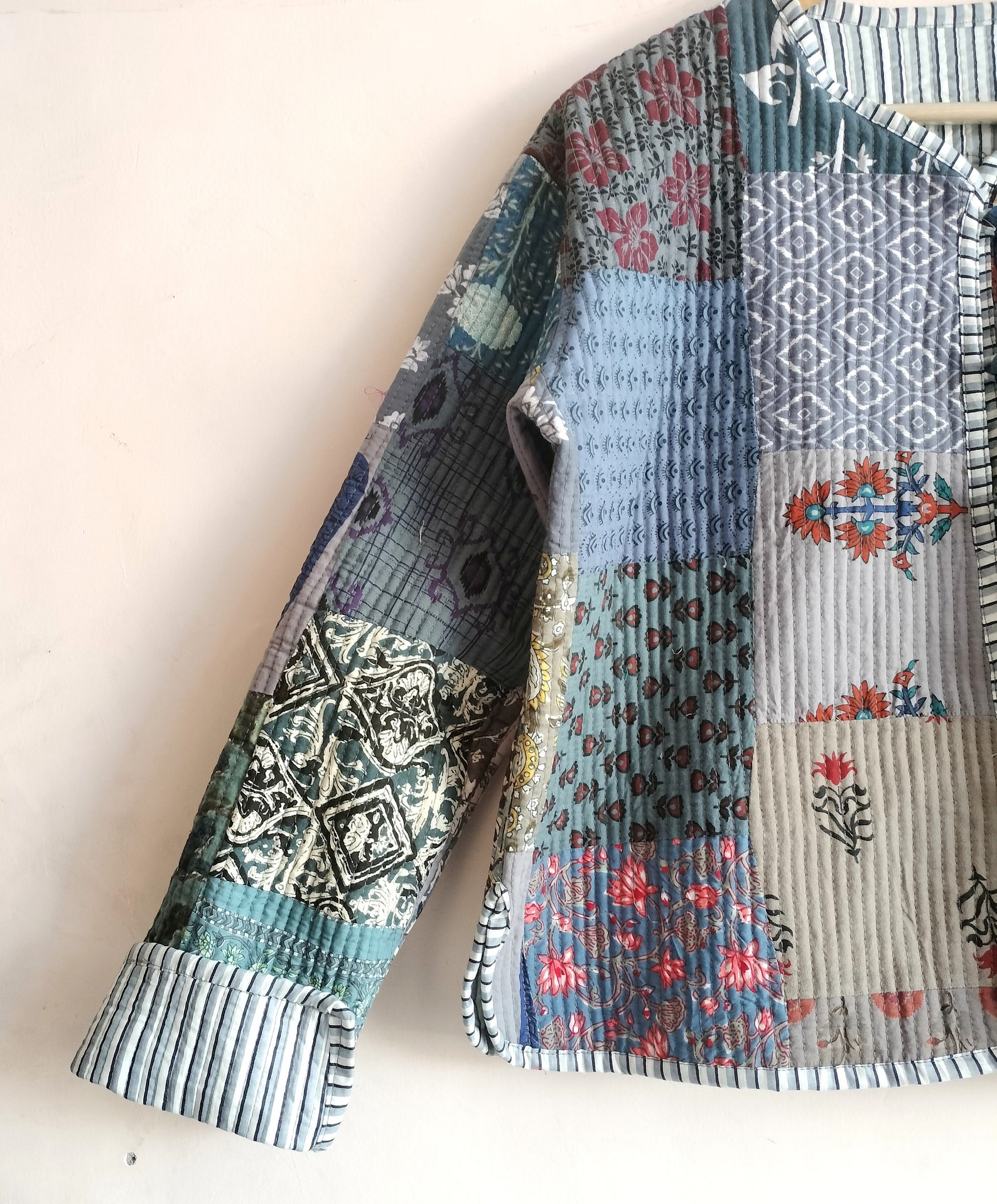 Handmade Patchwork Jacket Hand Stitched Cotton Patchwork - Etsy UK