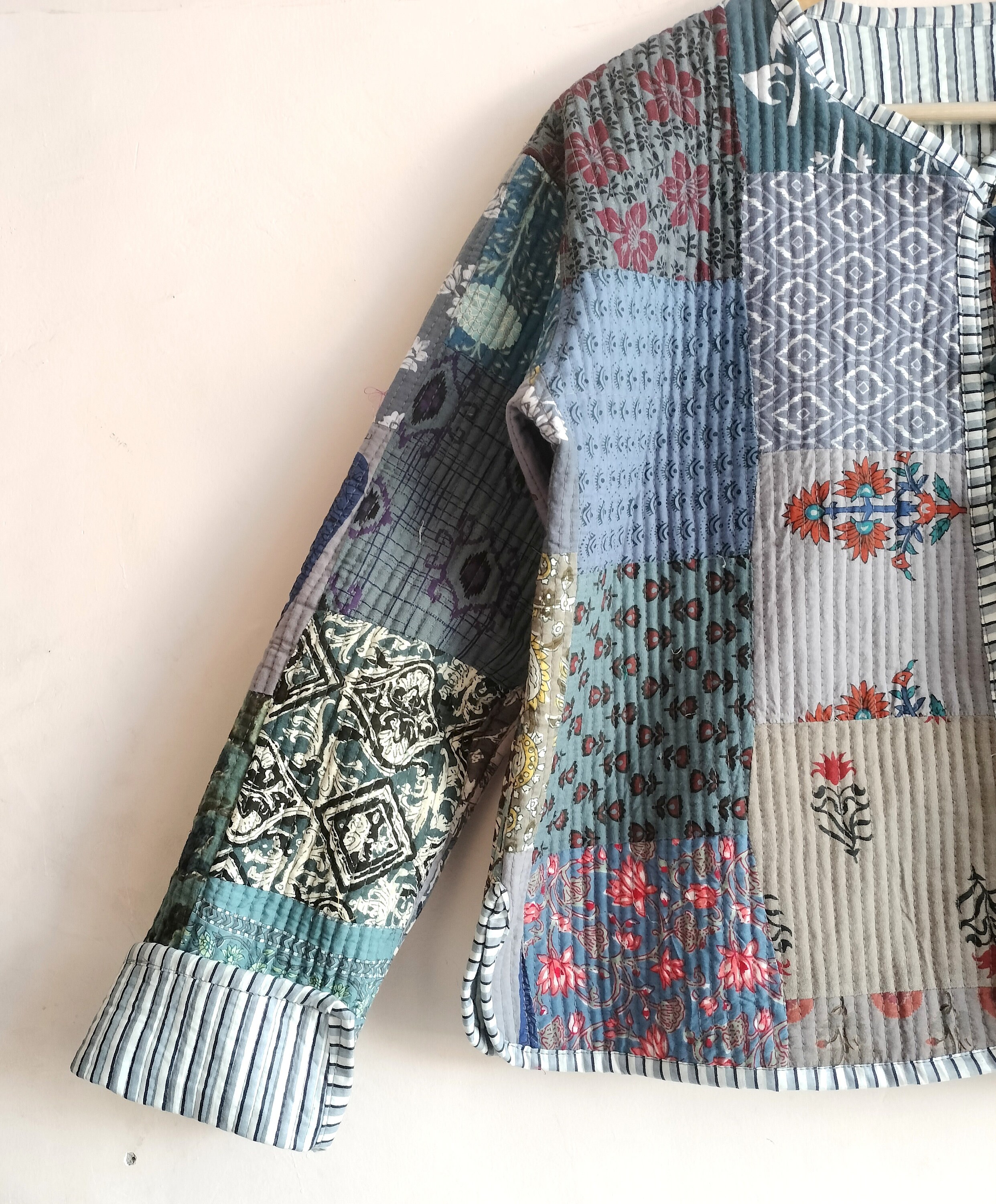 Handmade Patchwork Jacket Hand Stitched Cotton Patchwork - Etsy UK