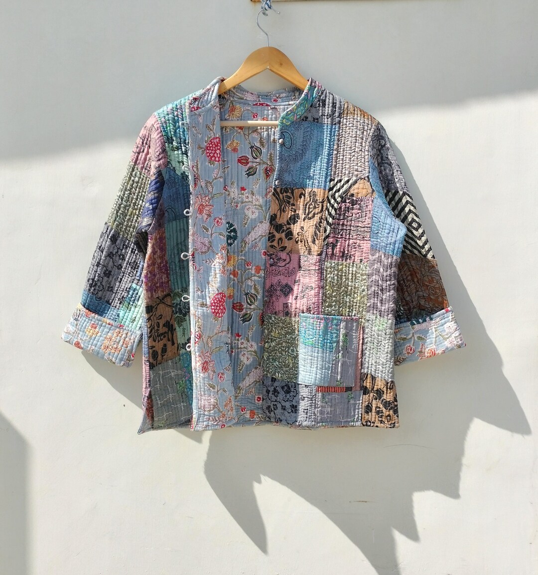 Patchwork Jacket, Silk Sari Jacket. Quilted Jacket,winter Jacket, Short ...