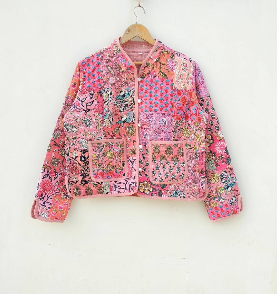 New Style Cotton Patchwork Jacket With Collar Cotton Quilted Jacket ...