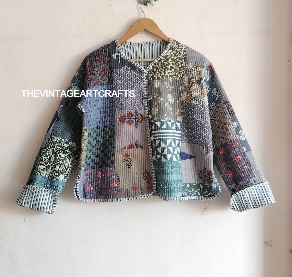 Handmade Patchwork Jacket Hand Stitched Cotton Patchwork - Etsy UK