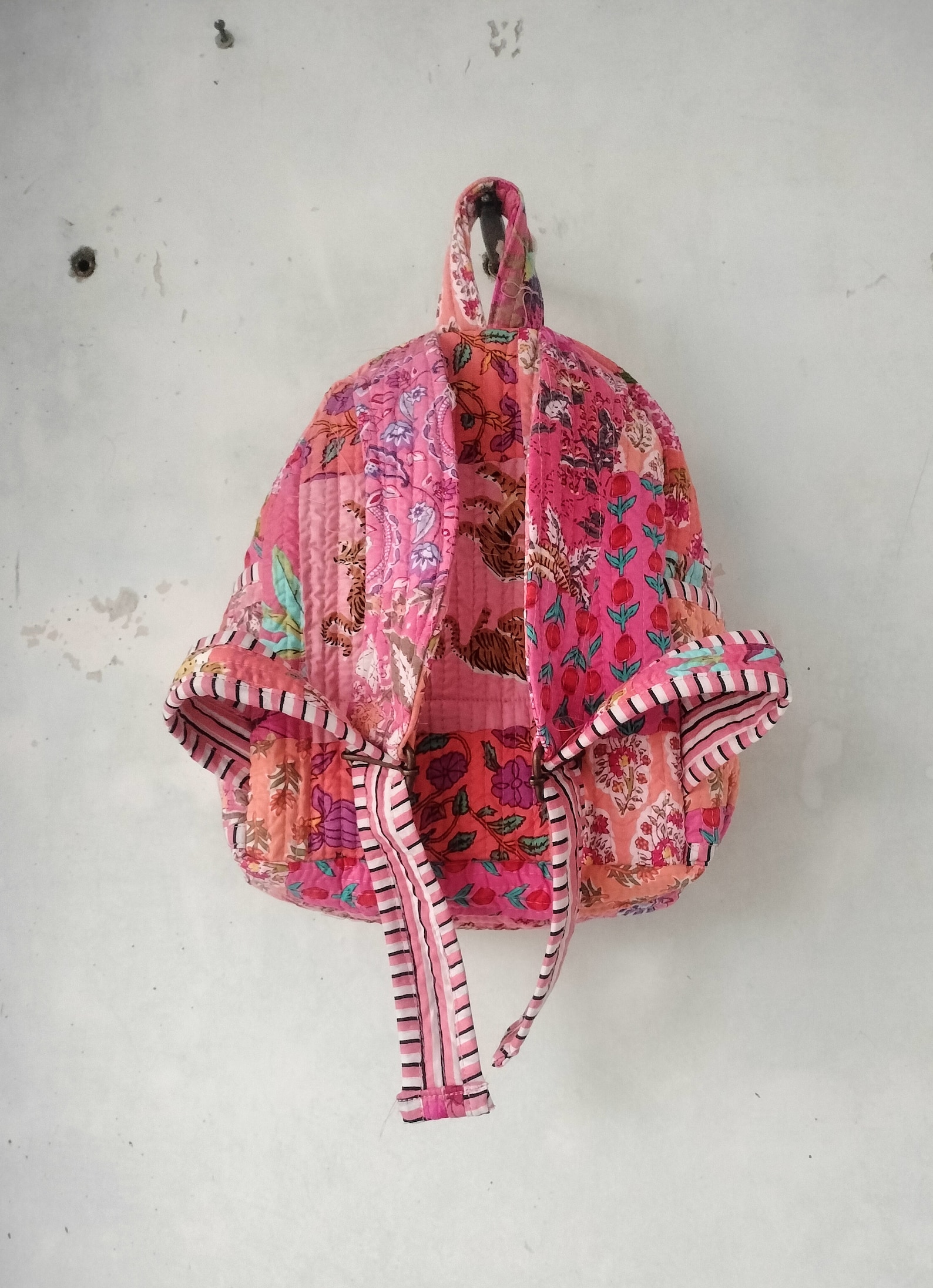 Cotton Patchwork Backpack: Bohemian Quilted Laptop Bag - Etsy