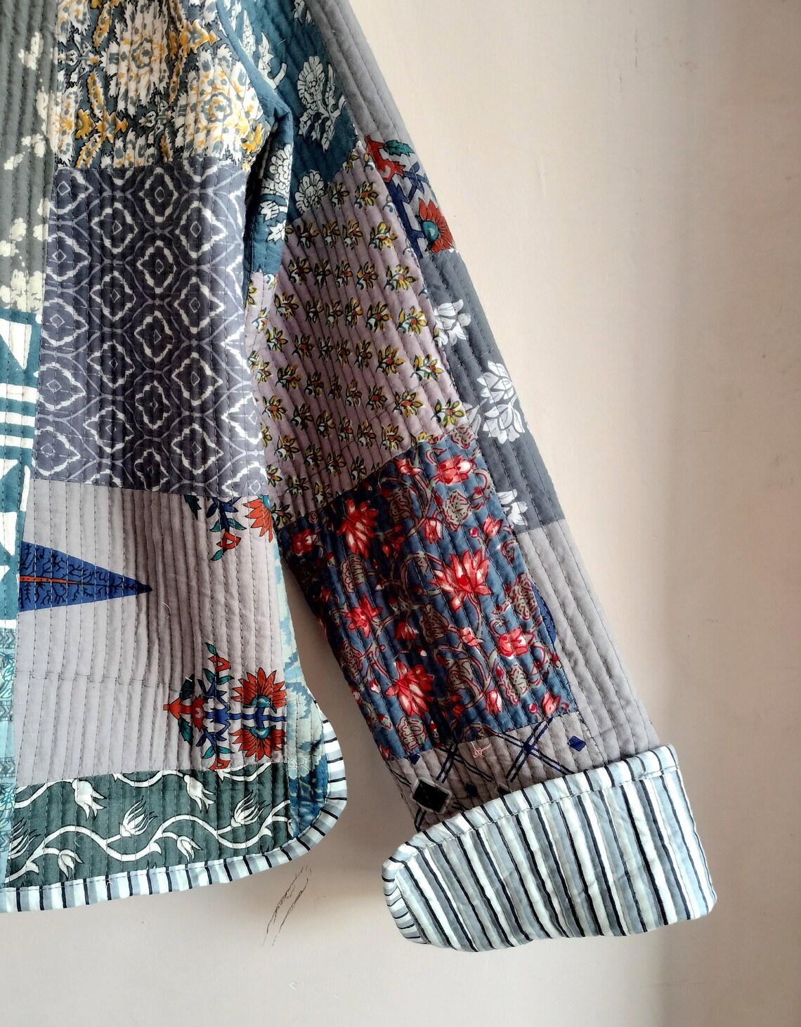 Handmade Patchwork Jacket Hand Stitched Cotton Patchwork - Etsy UK