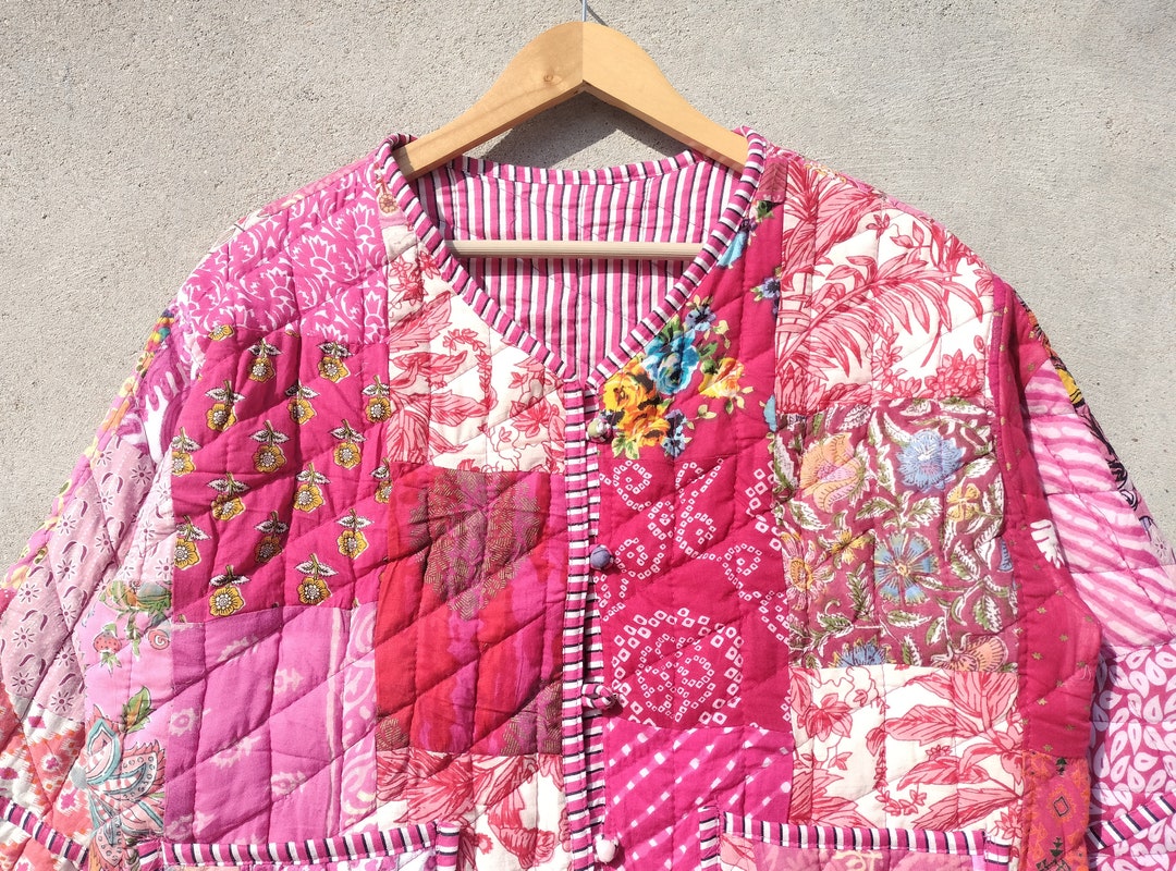 Cotton Hand Made Patch Work Reversible Jacket Multi Color Handmade ...