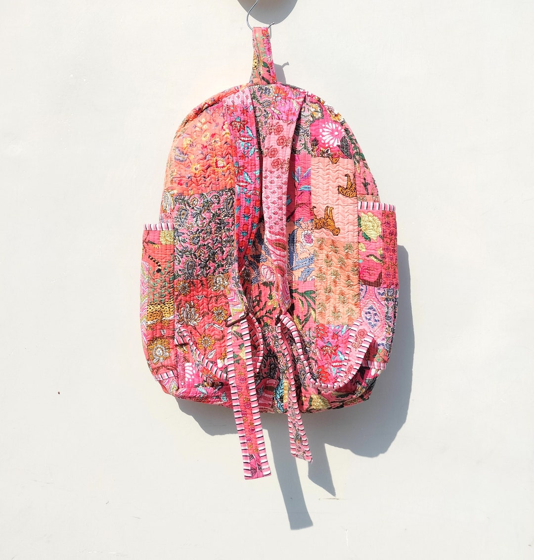 Cotton Patchwork Backpack: Bohemian Quilted Laptop Bag - Etsy