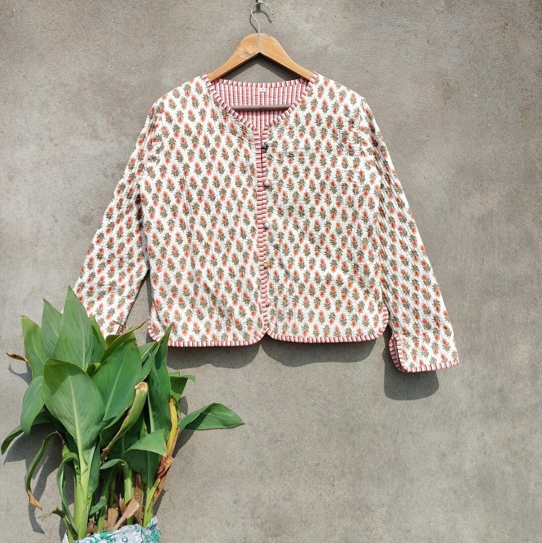 Reversible Block Print Jacket Indian Quilted Jacket Patola Indian Jacket Woman Summer Party Wear ...