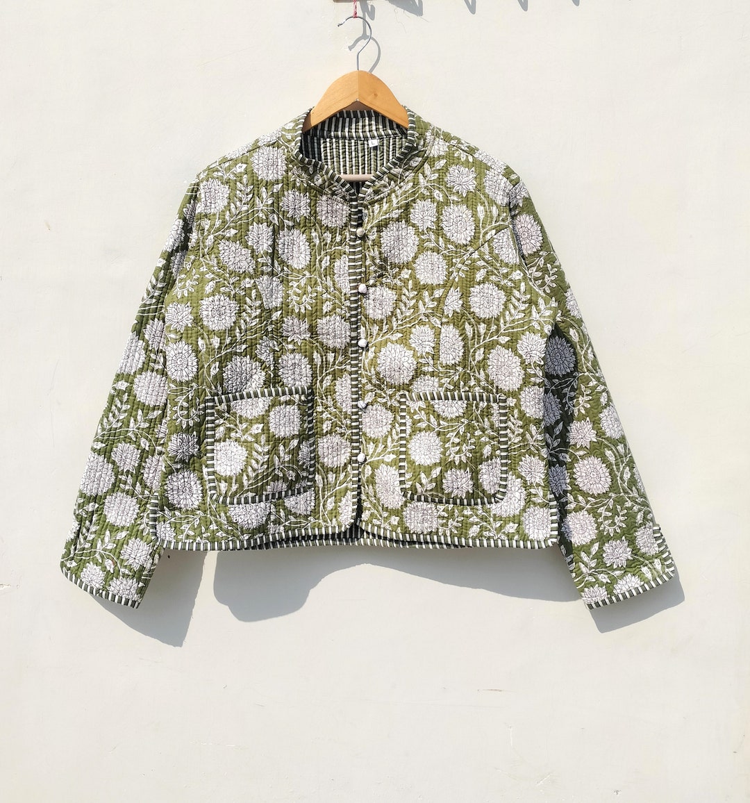 Handmade Block Print Cotton Jacket: Reversible Boho Coat - Etsy