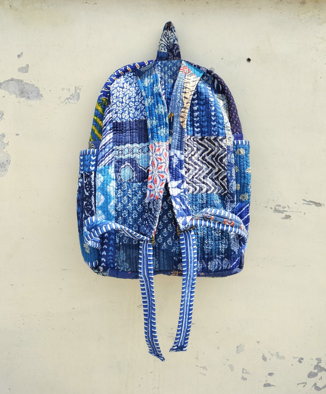 Cotton Quilt Patchwork Backpack: Bohemian Laptop Bag - Etsy