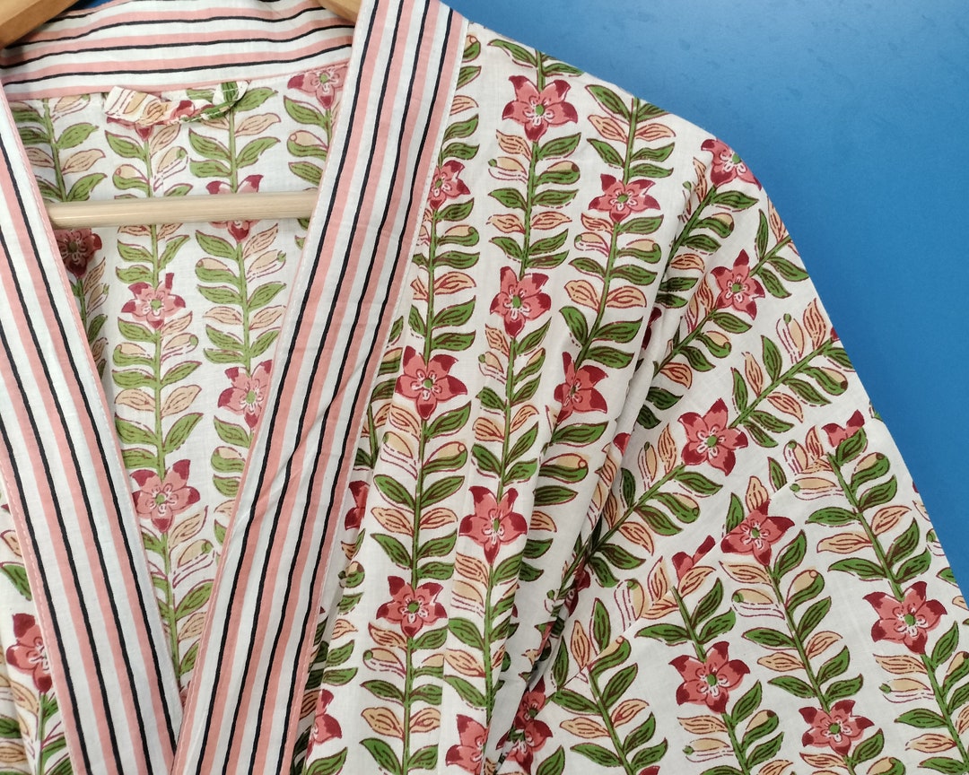 Kimono Cotton Kimono Bathrobe Frida Valentines Day Giftbird Bathrobe ...