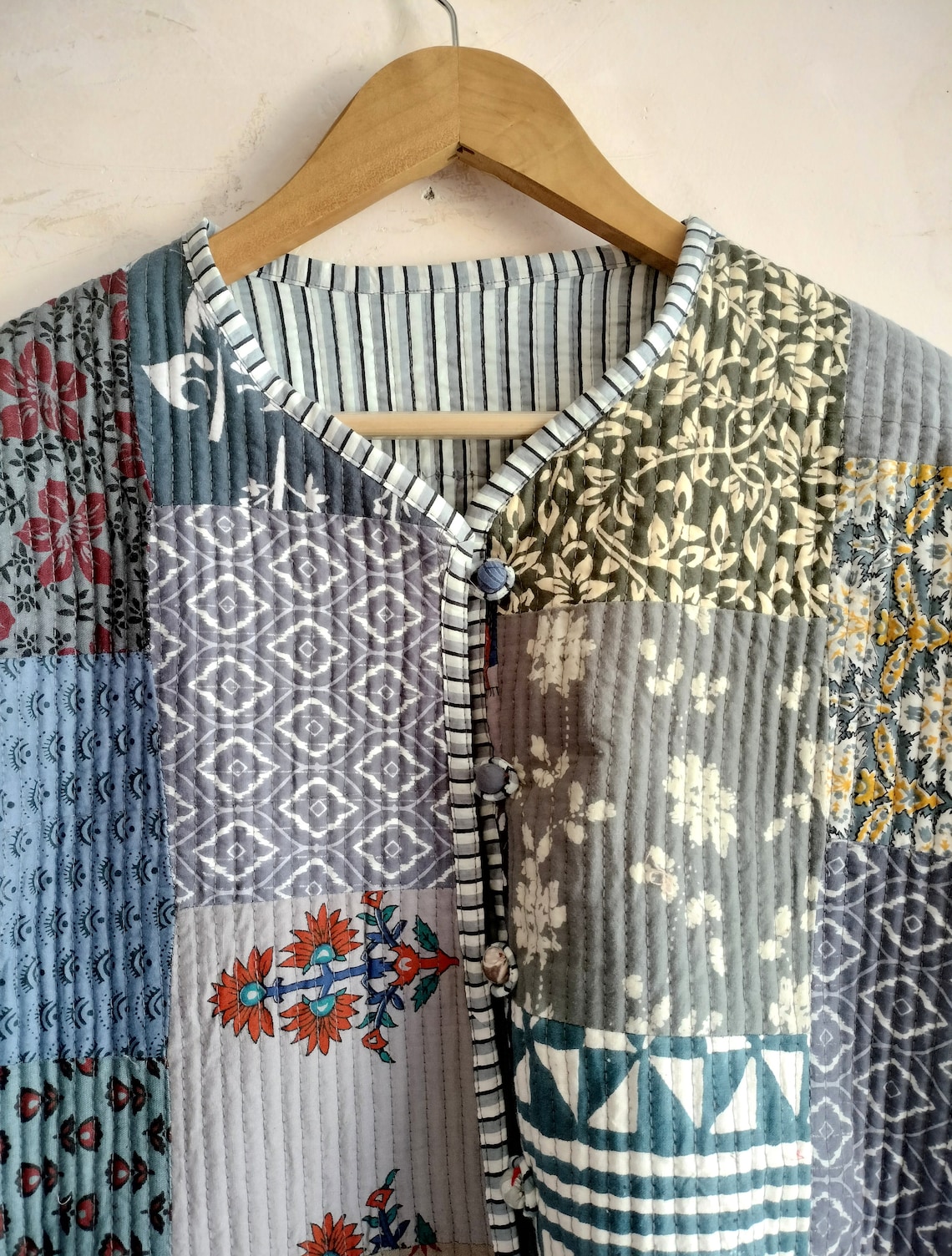 Handmade Patchwork Jacket Hand Stitched Cotton Patchwork - Etsy UK