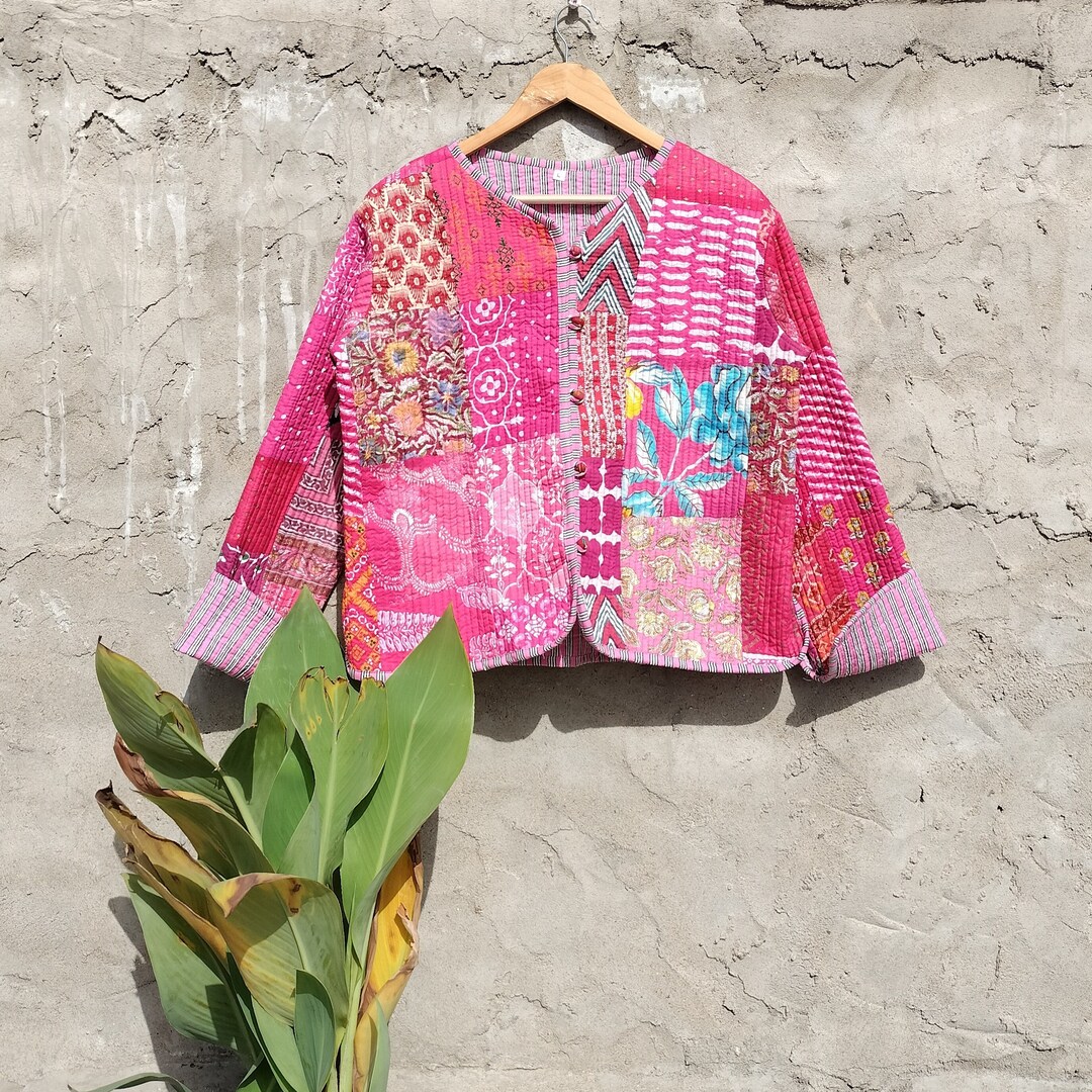 Handmade Patchwork Jackets, Indian Cotton Handmade Winter Jacket Coat ...