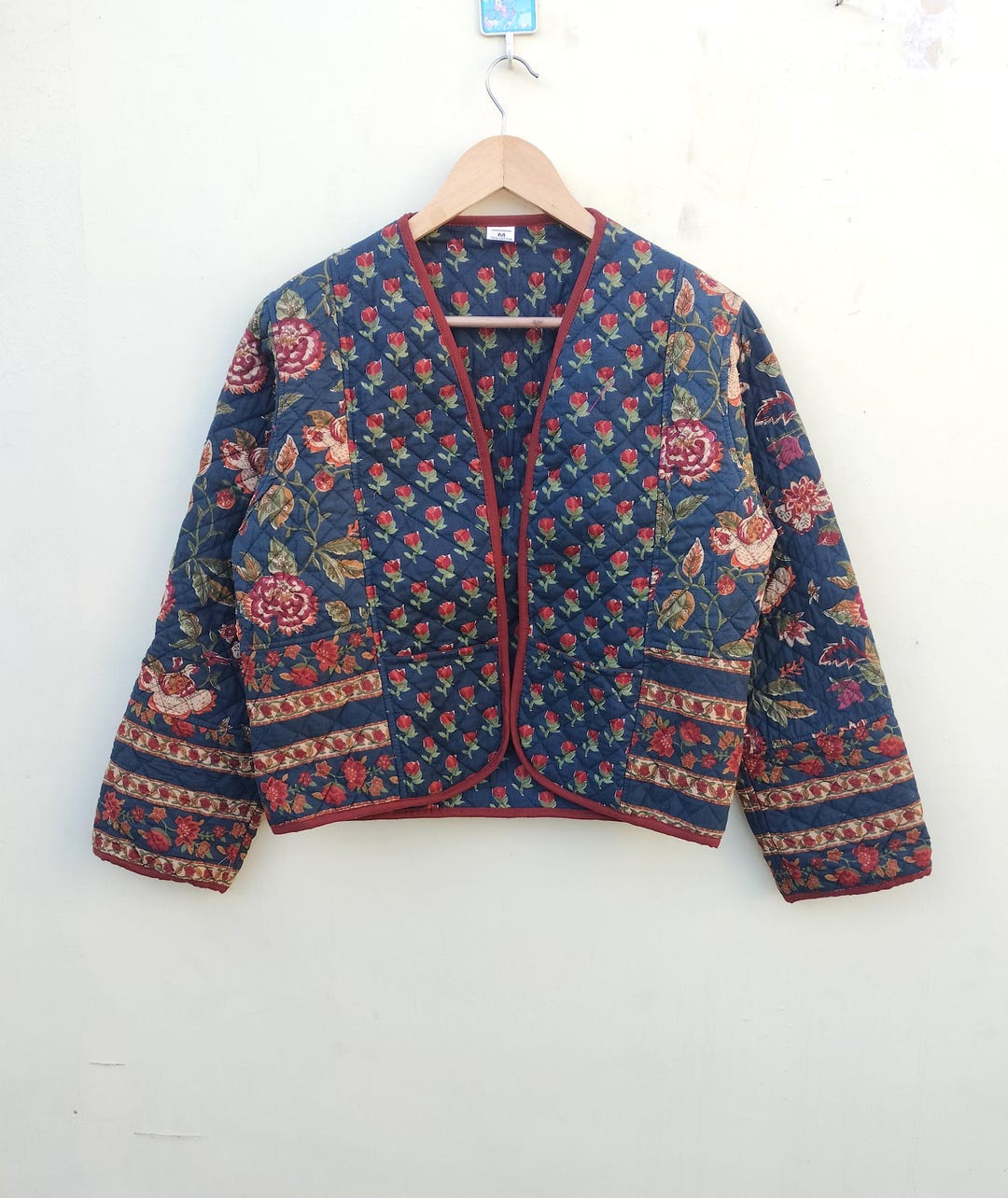 Reversible Cotton Quilted Jacket: Indian Hand Block Print, Boho Coat ...