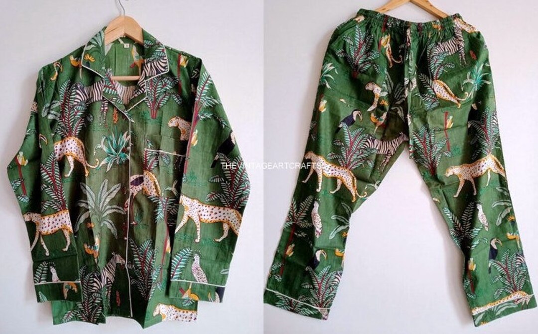 Indian 100% Pure Cotton Pyjamas, Womens Cotton Pj's, Soft Cotton Pajama ...