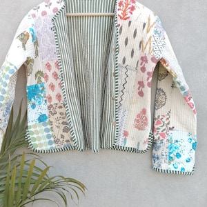 Handmade Patchwork Jacket, Hand Stitched Cotton Patchwork Jacket ...